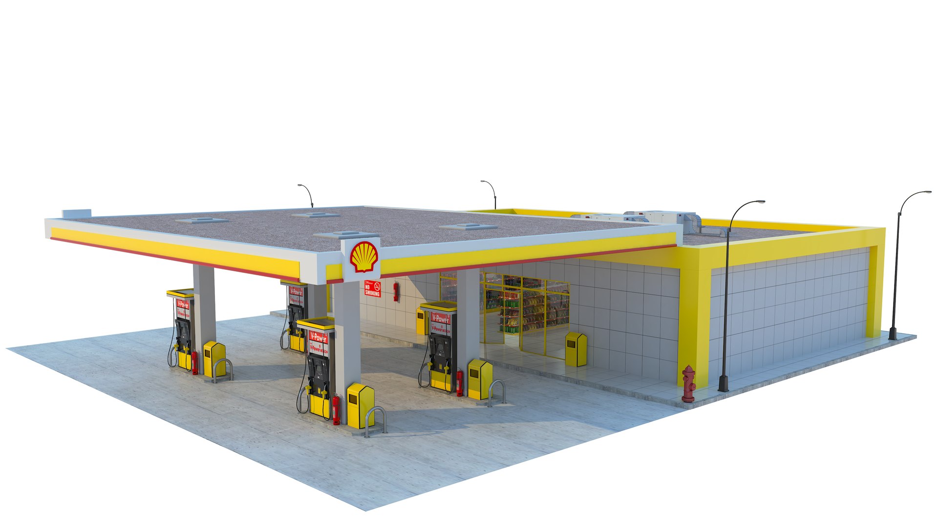Gas Station Shell 3D Model - TurboSquid 2070716