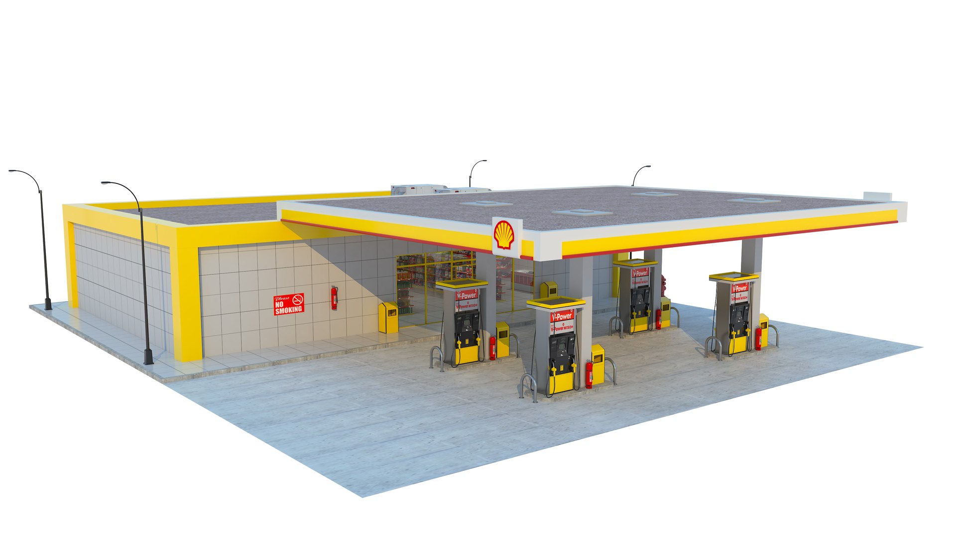 Gas Station Shell 3D Model - TurboSquid 2070716