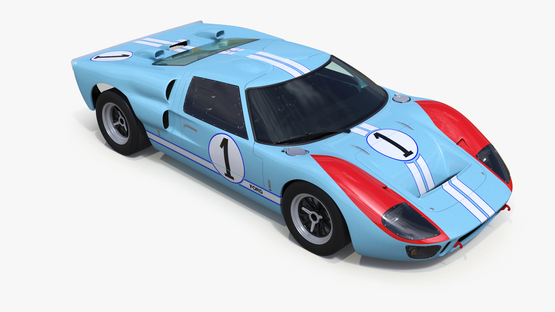 Ford GT40 Racing Car Blue Model - TurboSquid 2351942