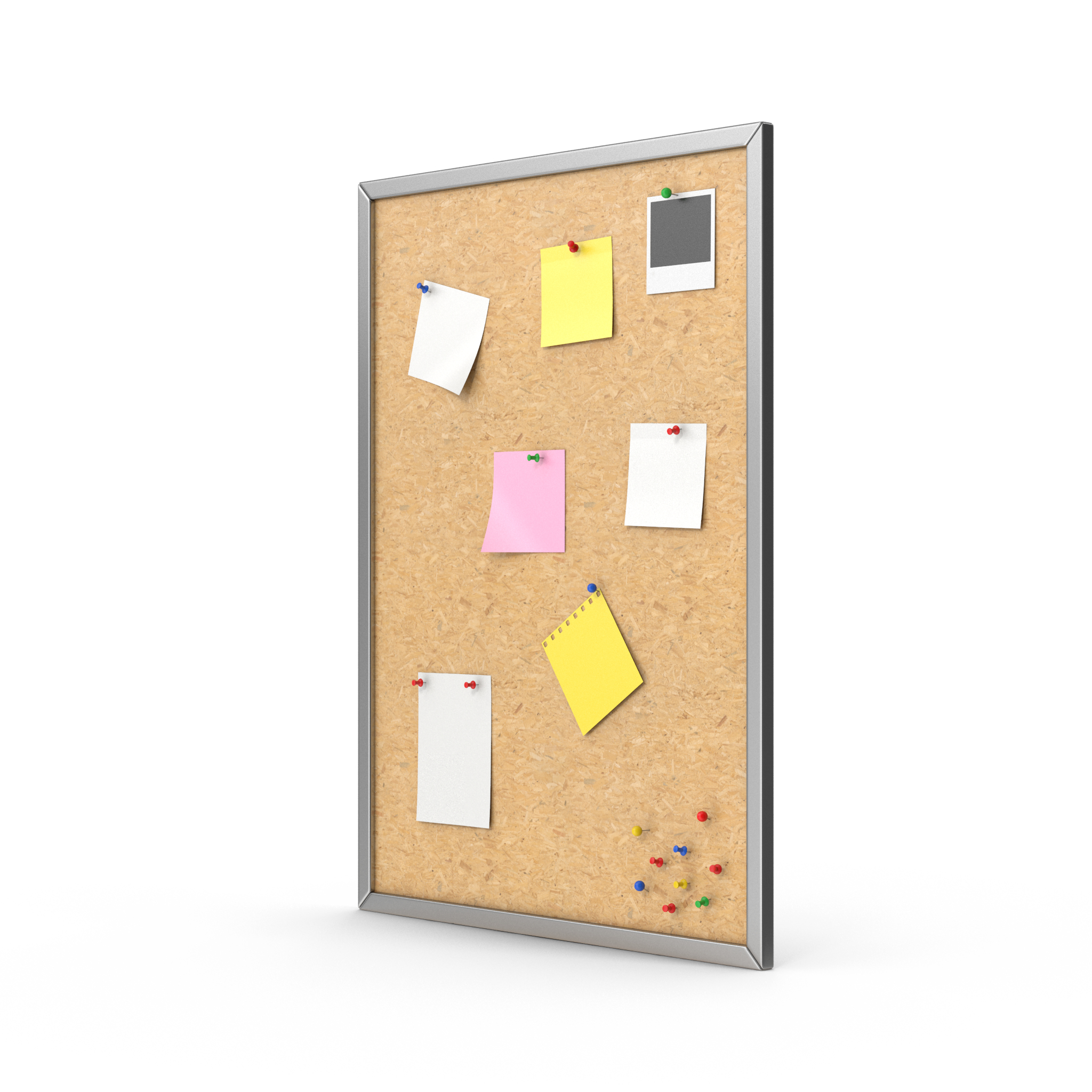 Pinboard With Notes 3D model - TurboSquid 1838284