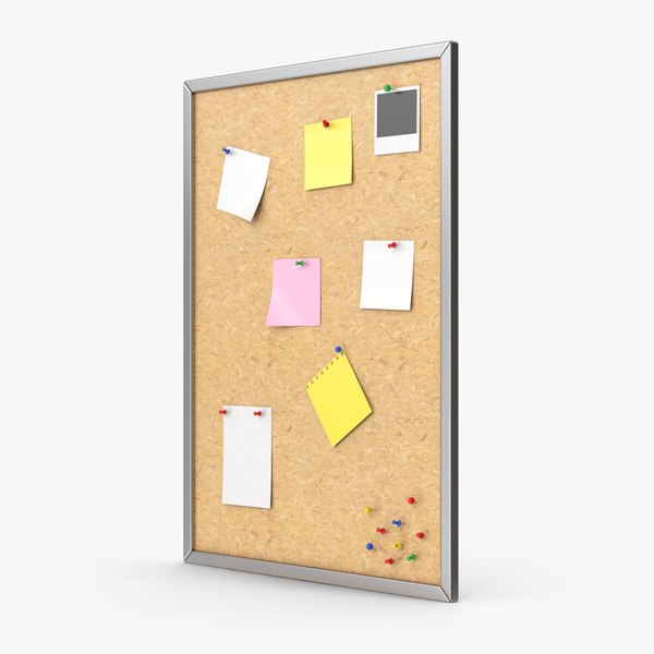 Pinboard With Notes 3D model - TurboSquid 1838284