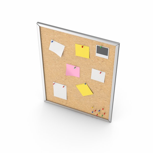 Pinboard With Notes 3D model - TurboSquid 1838284