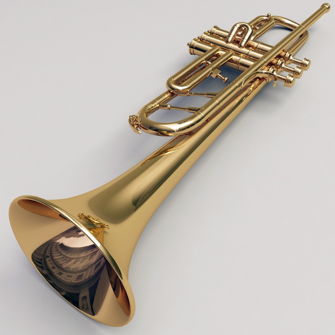 trumpet details modelled 3d model