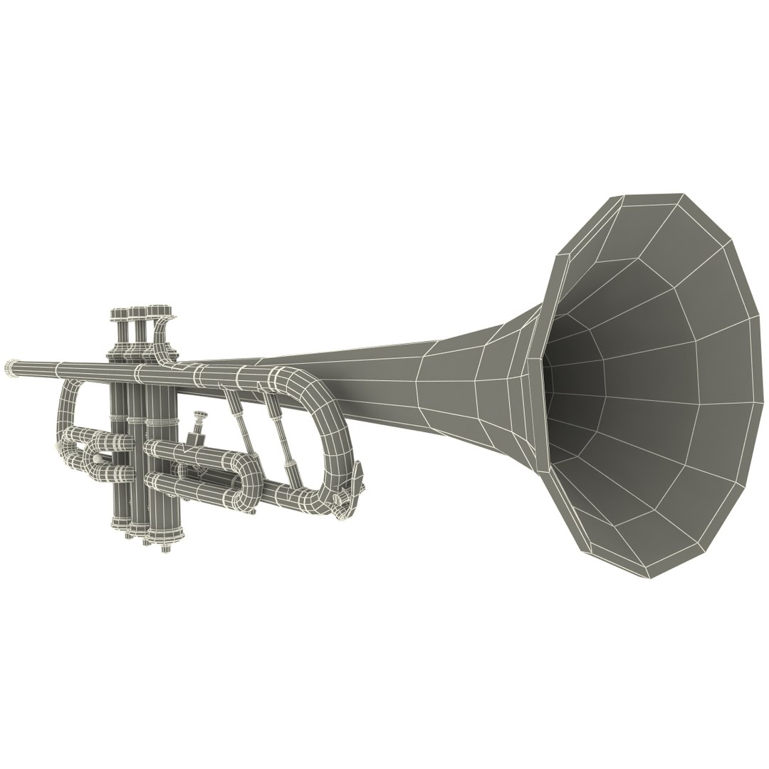 trumpet details modelled 3d model