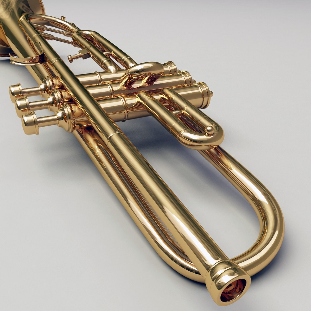 trumpet details modelled 3d model