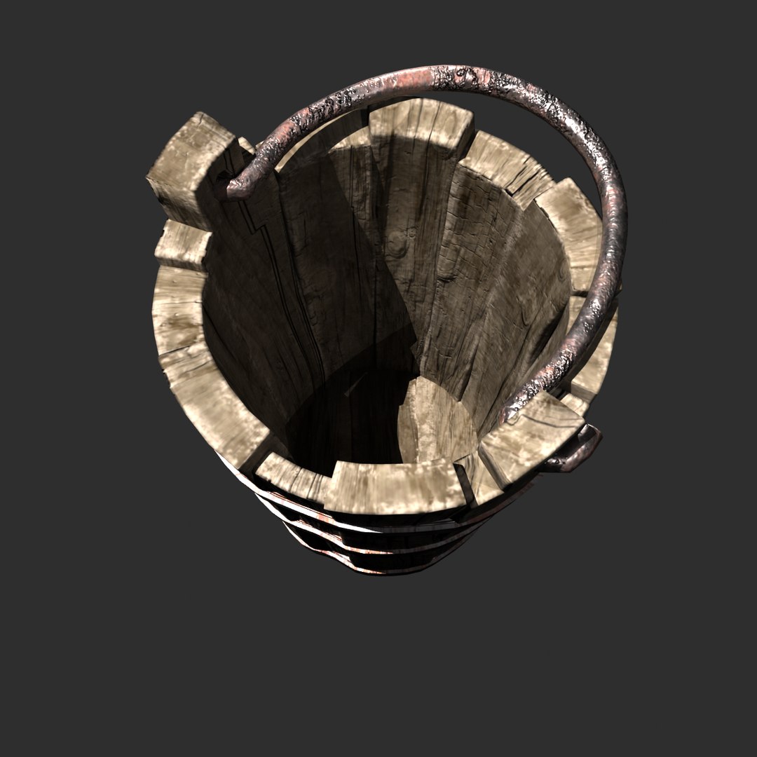 Old Wooden Bucket Model - TurboSquid 1276386
