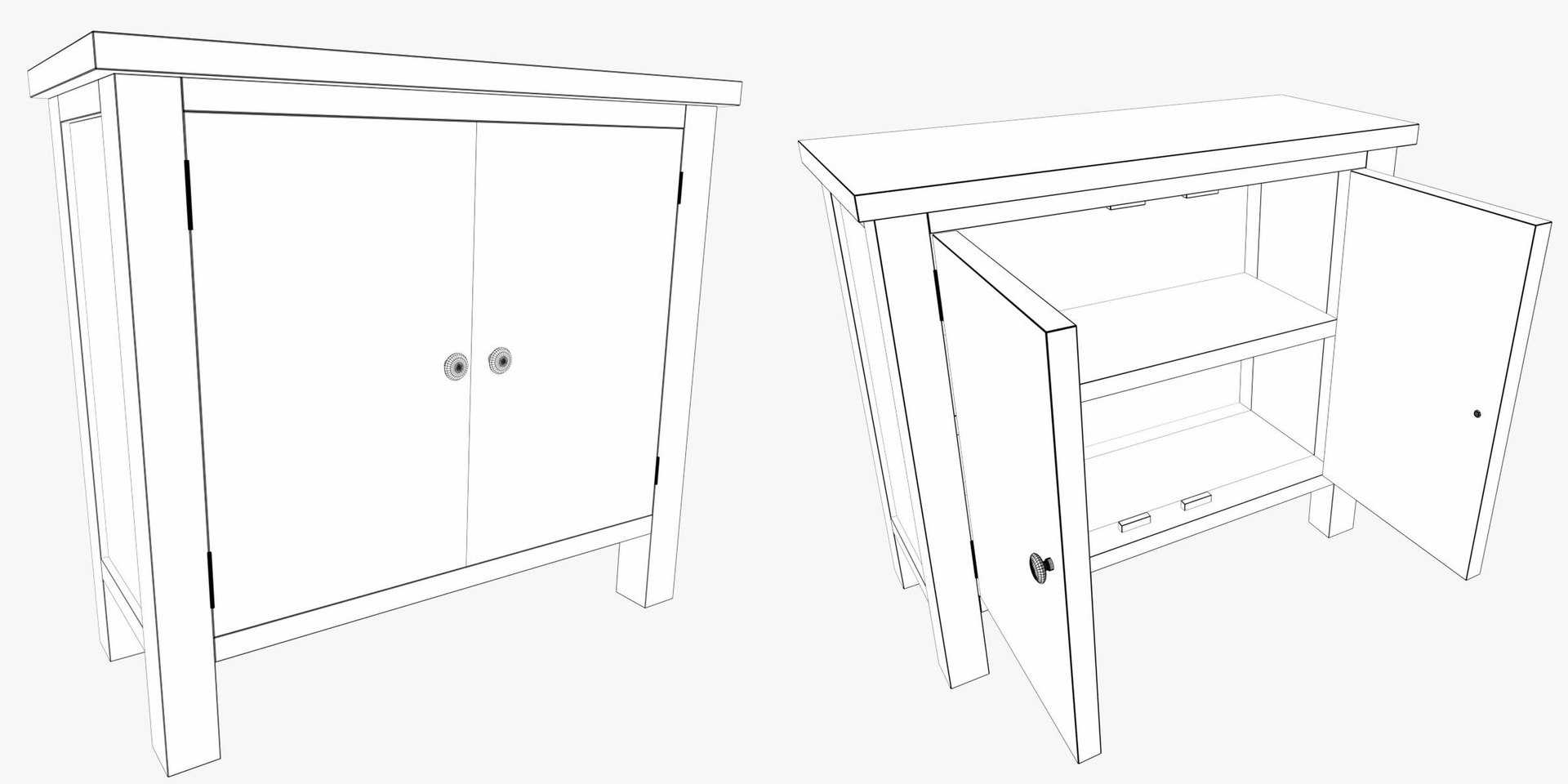 Small 2 Door Cabinet 3D Model - TurboSquid 2080613