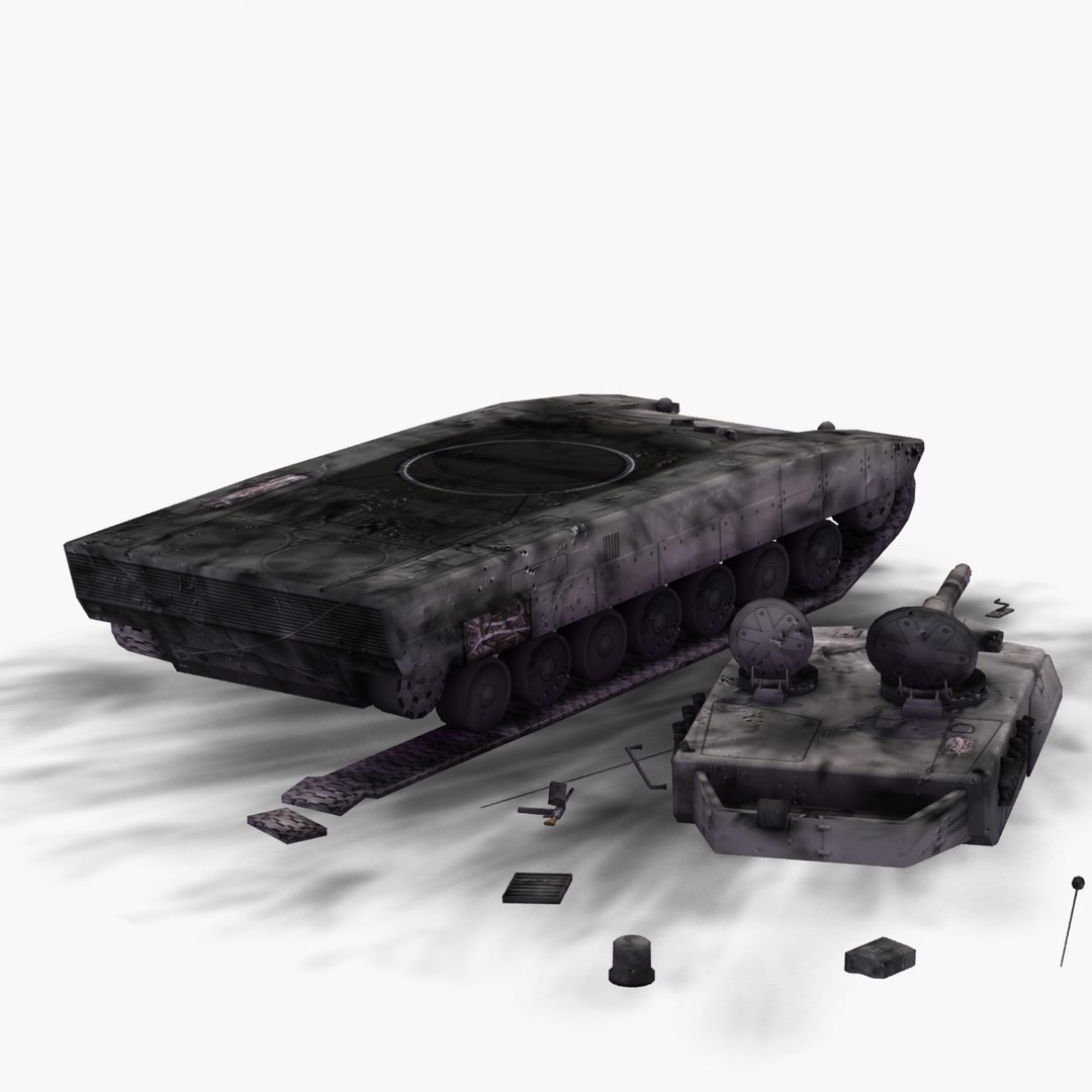 Lwo Wrecked Battle Tank