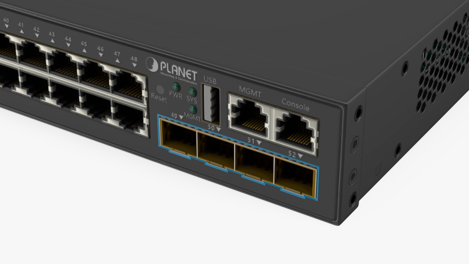 Network Switch Planet 48 Ports Model - TurboSquid 2222427