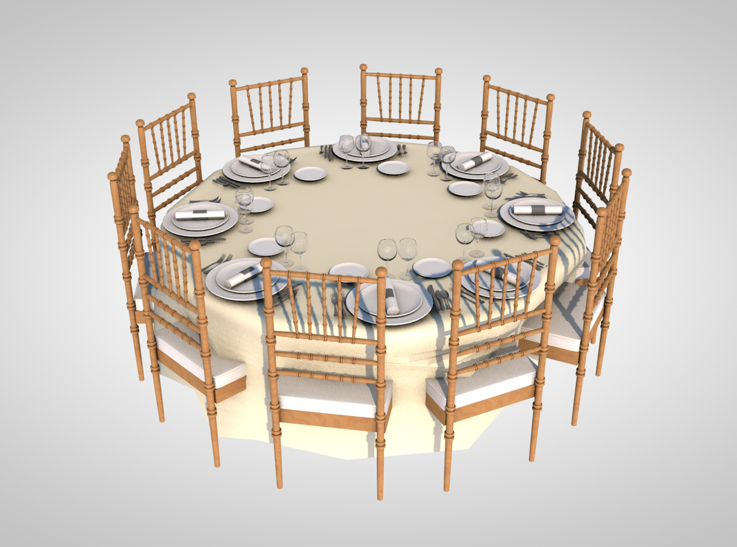 Banquet table dinner 3D model - TurboSquid 1386325