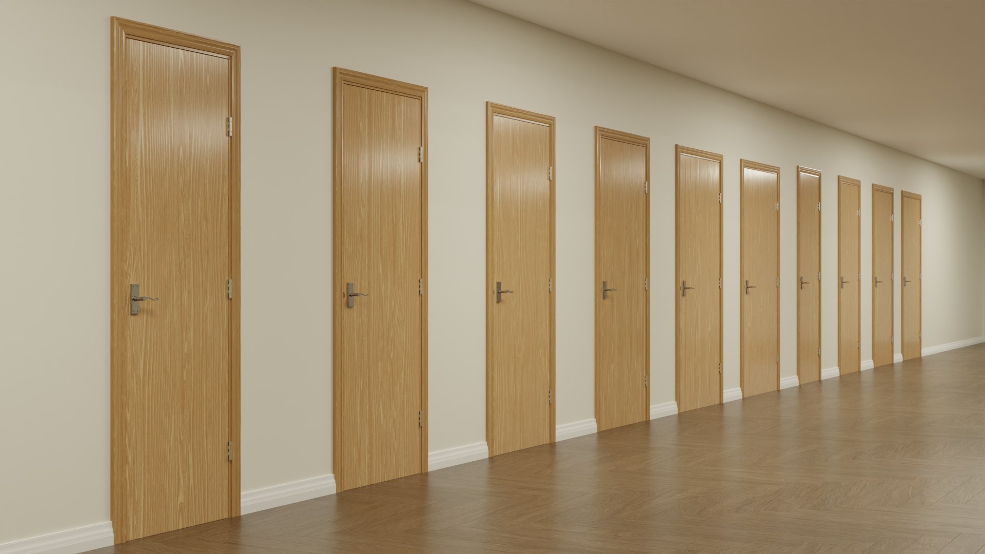 3D Flush Interior Door Set model - TurboSquid 2018415