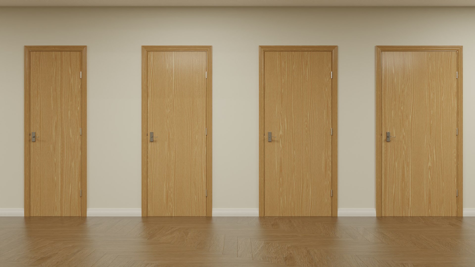 3D Flush Interior Door Set model - TurboSquid 2018415