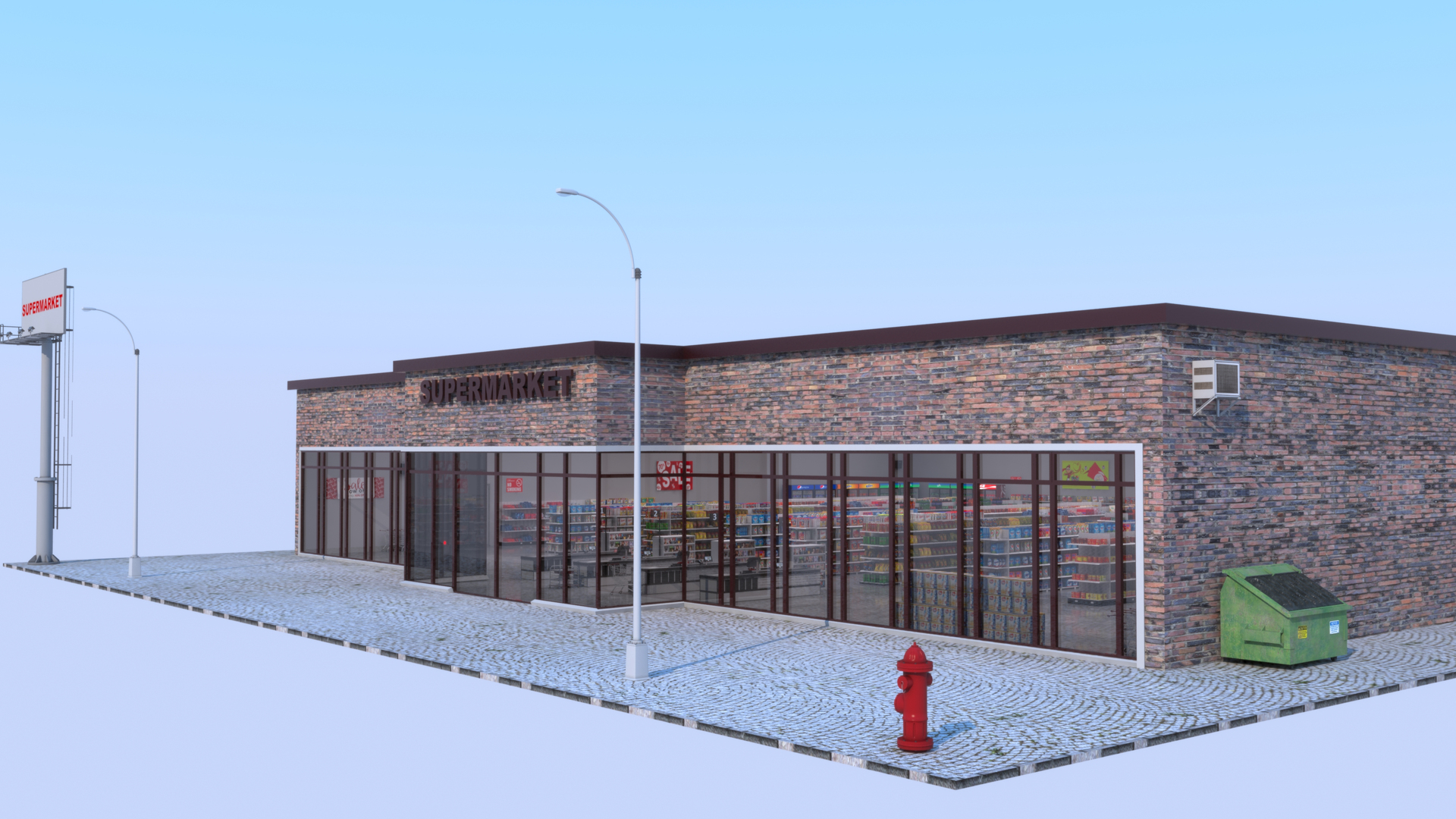 3D model supermarket store shopping - TurboSquid 1428959