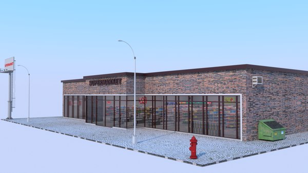 3D model supermarket store shopping - TurboSquid 1428959