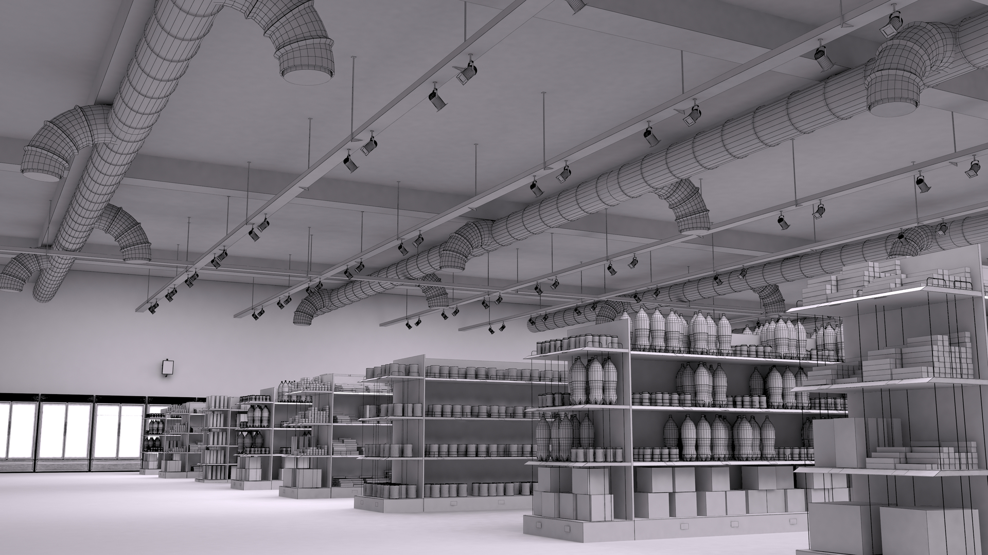 3D model supermarket store shopping - TurboSquid 1428959