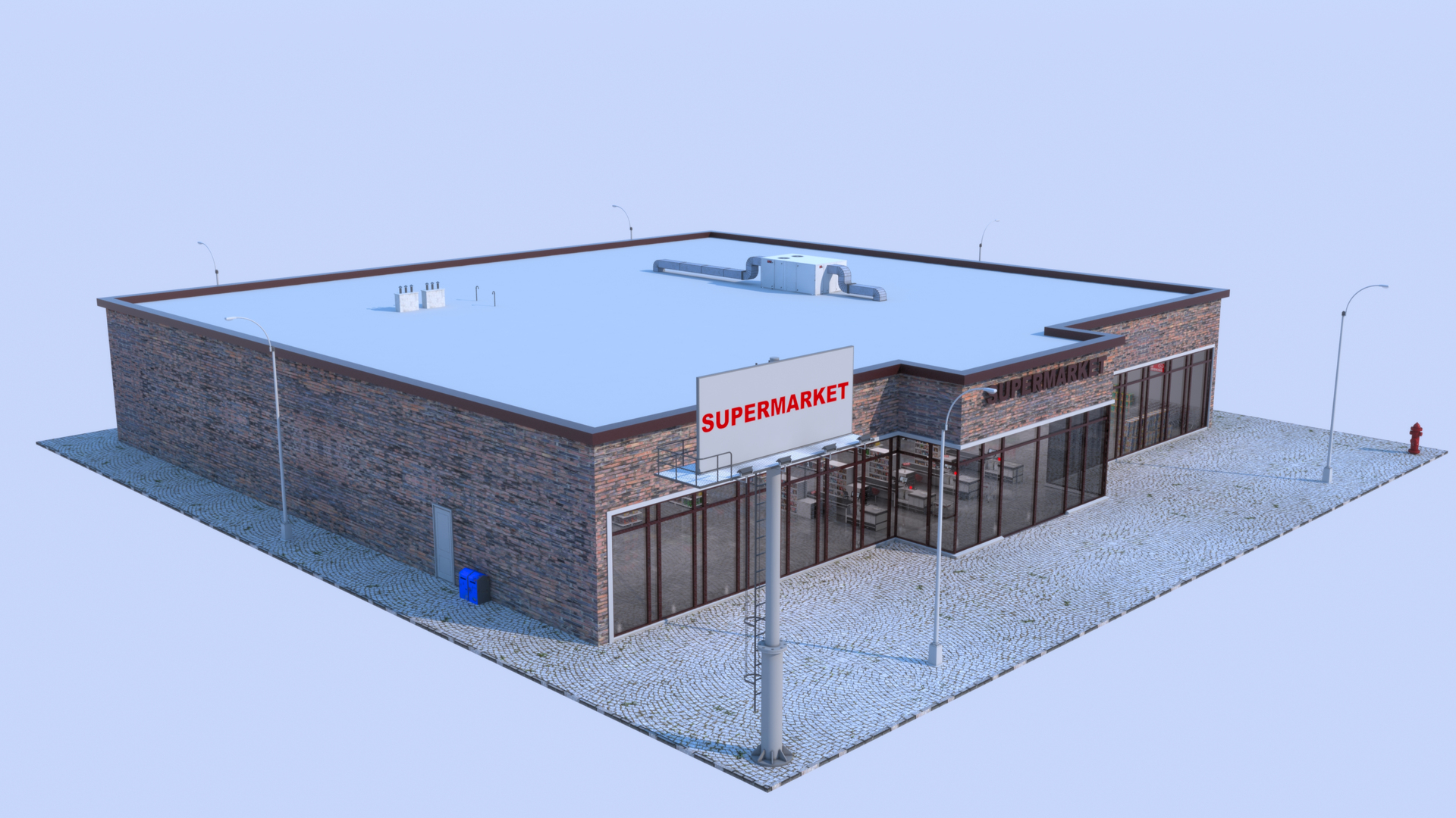 3D model supermarket store shopping - TurboSquid 1428959