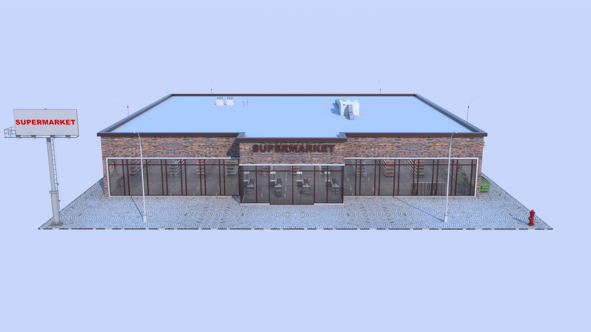 3D model supermarket store shopping - TurboSquid 1428959