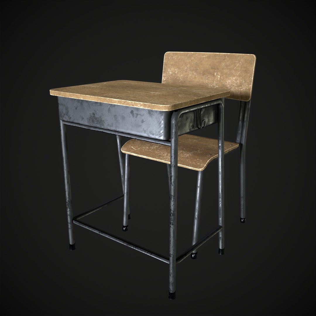 School Table And Chair 3D Model - TurboSquid 2132618