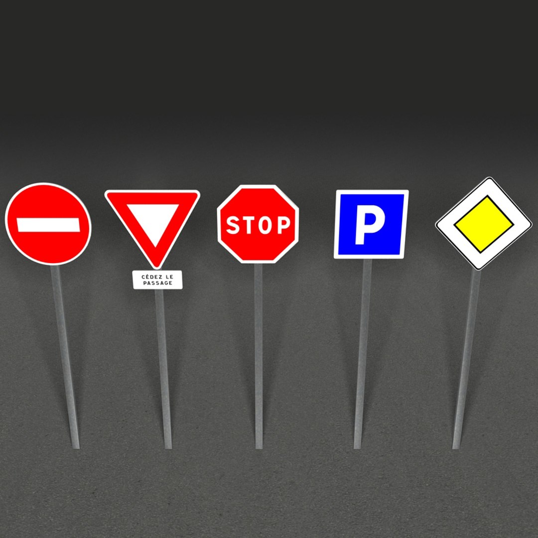 road signs 3d model