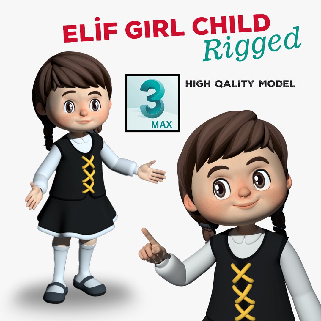 Girl Child Rigged 3D Model - TurboSquid 2166604