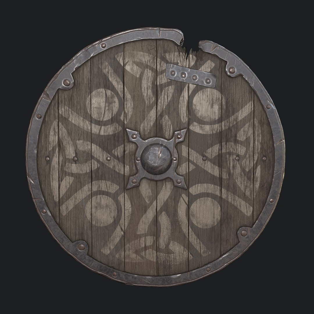 Worn shield 3D model - TurboSquid 1347358