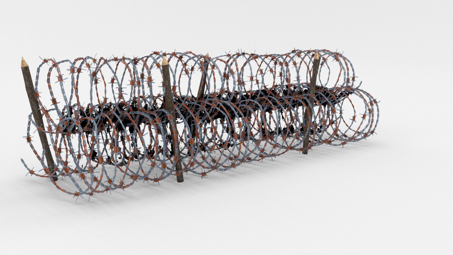Barbed Wire Obstacle Model - TurboSquid 1191705