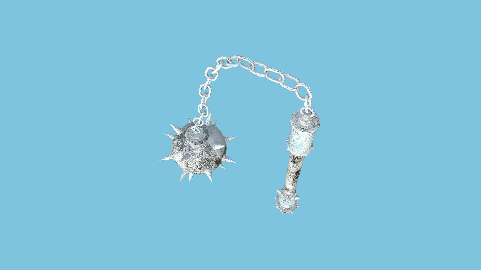 Medieval Flail 05 Frost - Character Fantasy Weaponry 3D Model ...