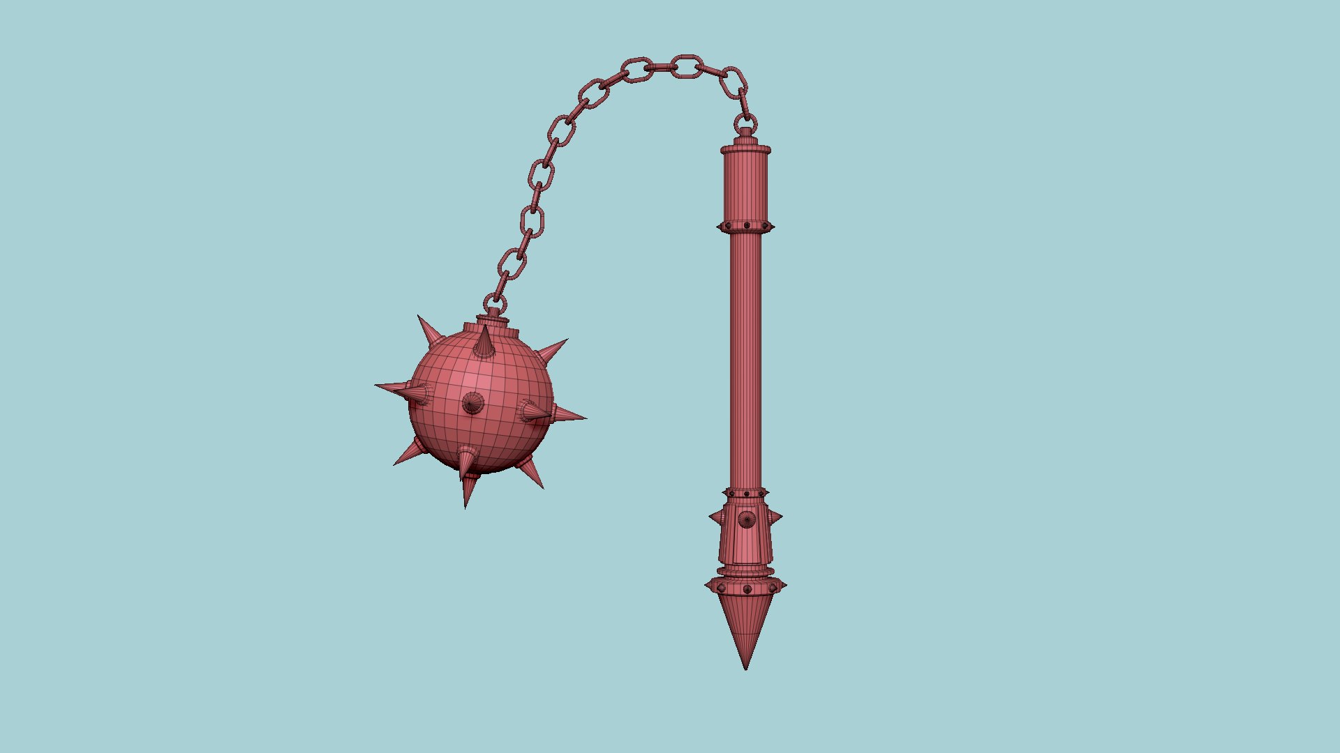 Medieval Flail 05 Frost - Character Fantasy Weaponry 3D Model ...