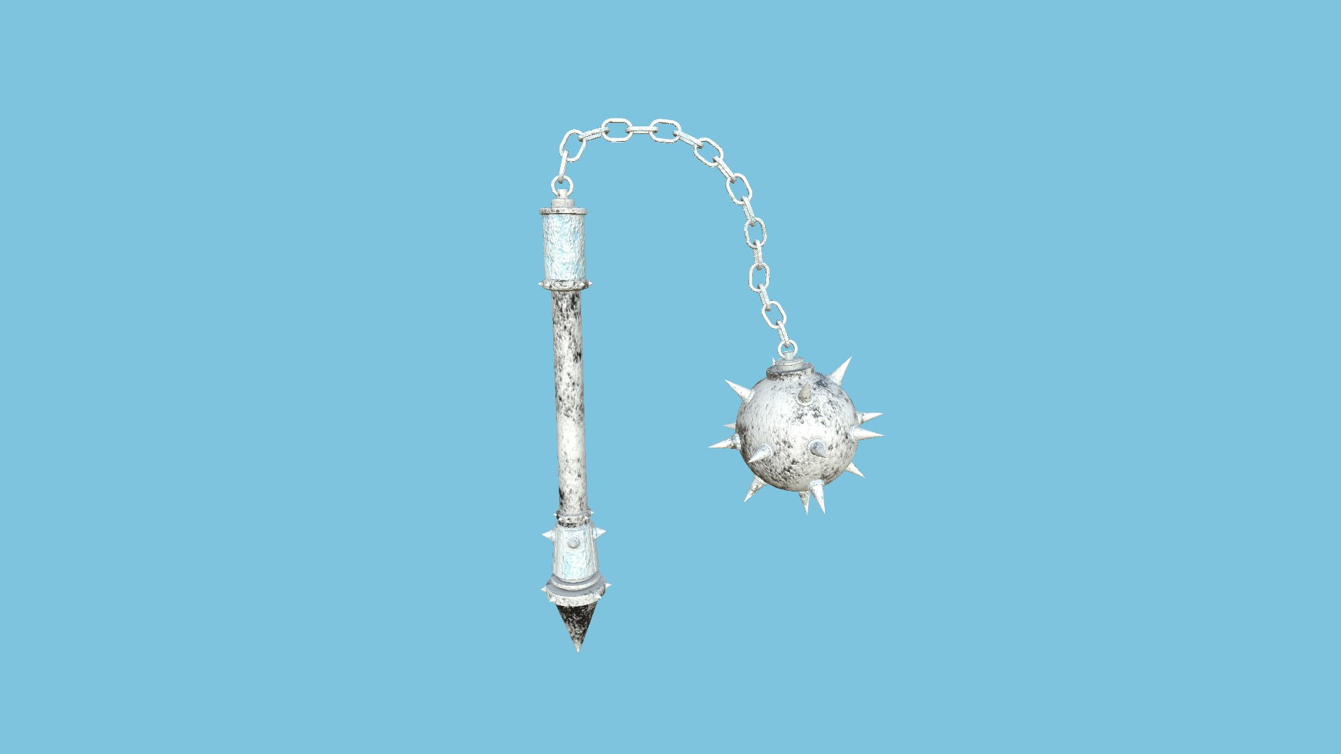 Medieval Flail 05 Frost - Character Fantasy Weaponry 3D Model ...