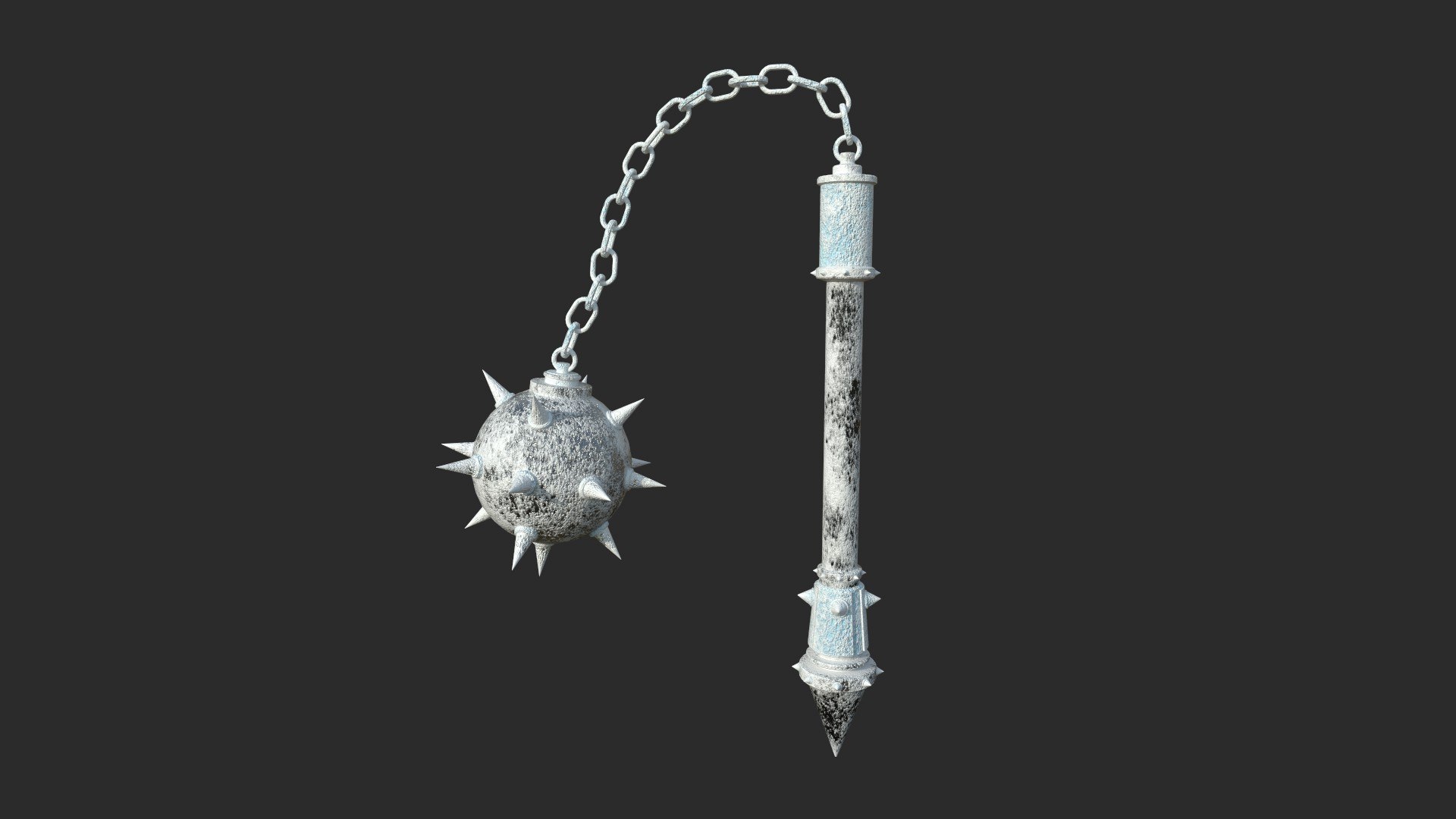Medieval Flail 05 Frost - Character Fantasy Weaponry 3D Model ...