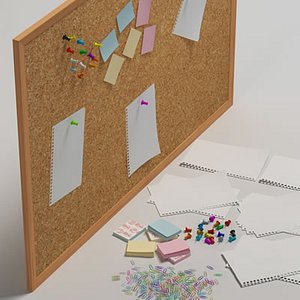 corkboard pins cork 3d max