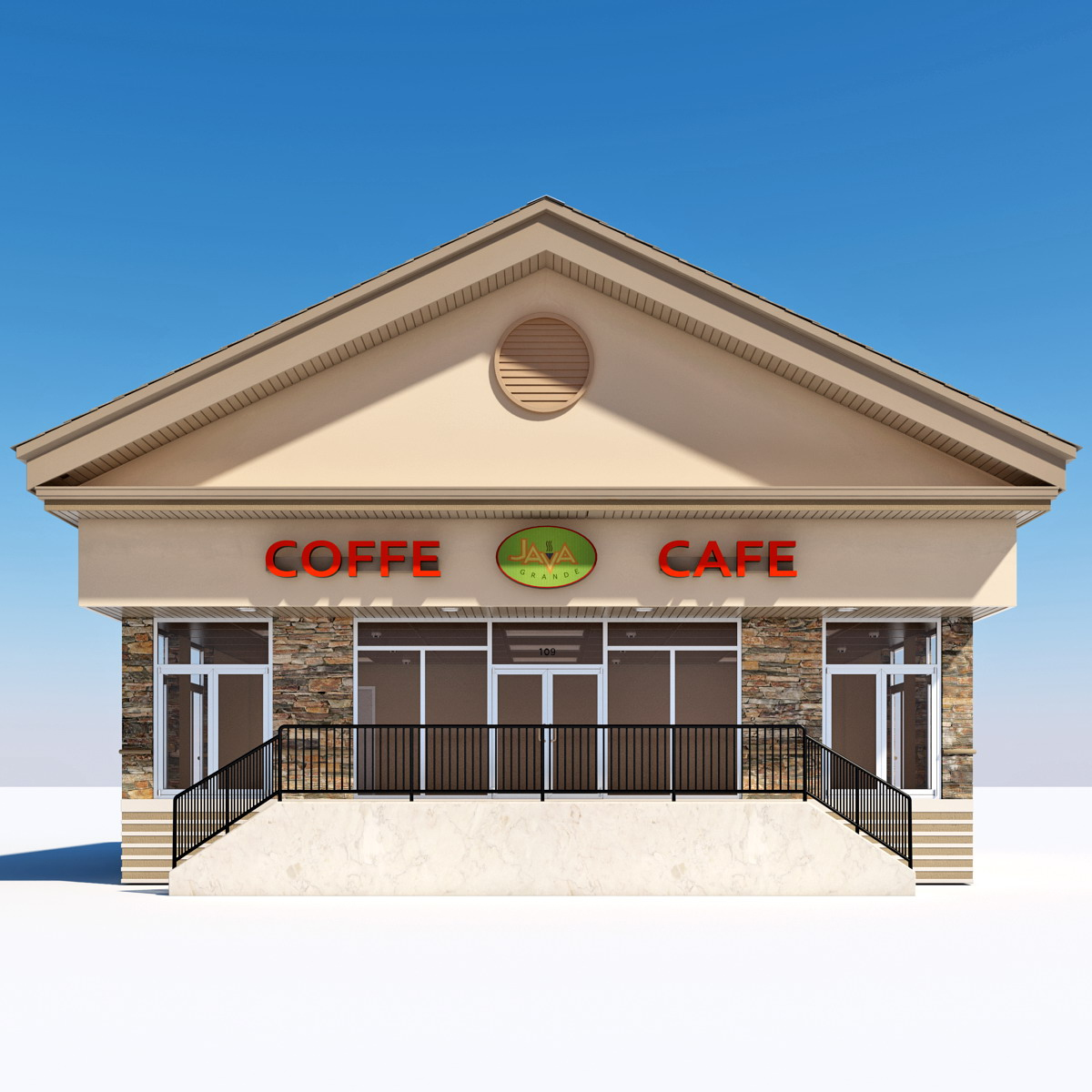 coffee shop house 3d model