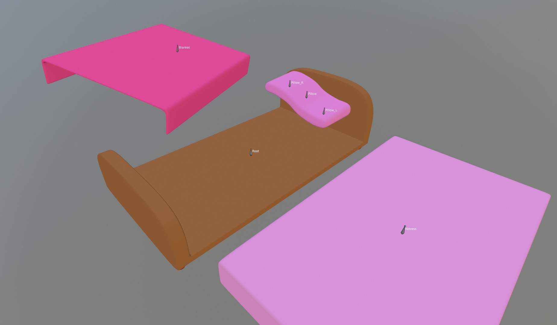 Bed Cartoon Toon Model - TurboSquid 1479080