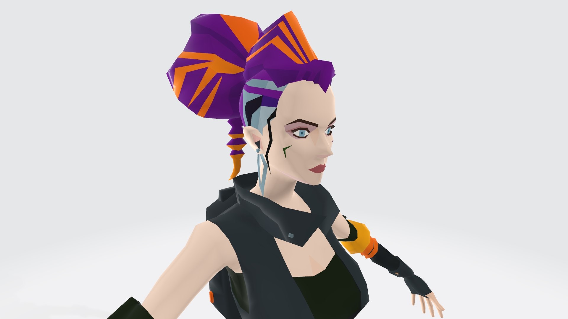 3D Midpoly Cyberpunk Female Character - TurboSquid 2104387