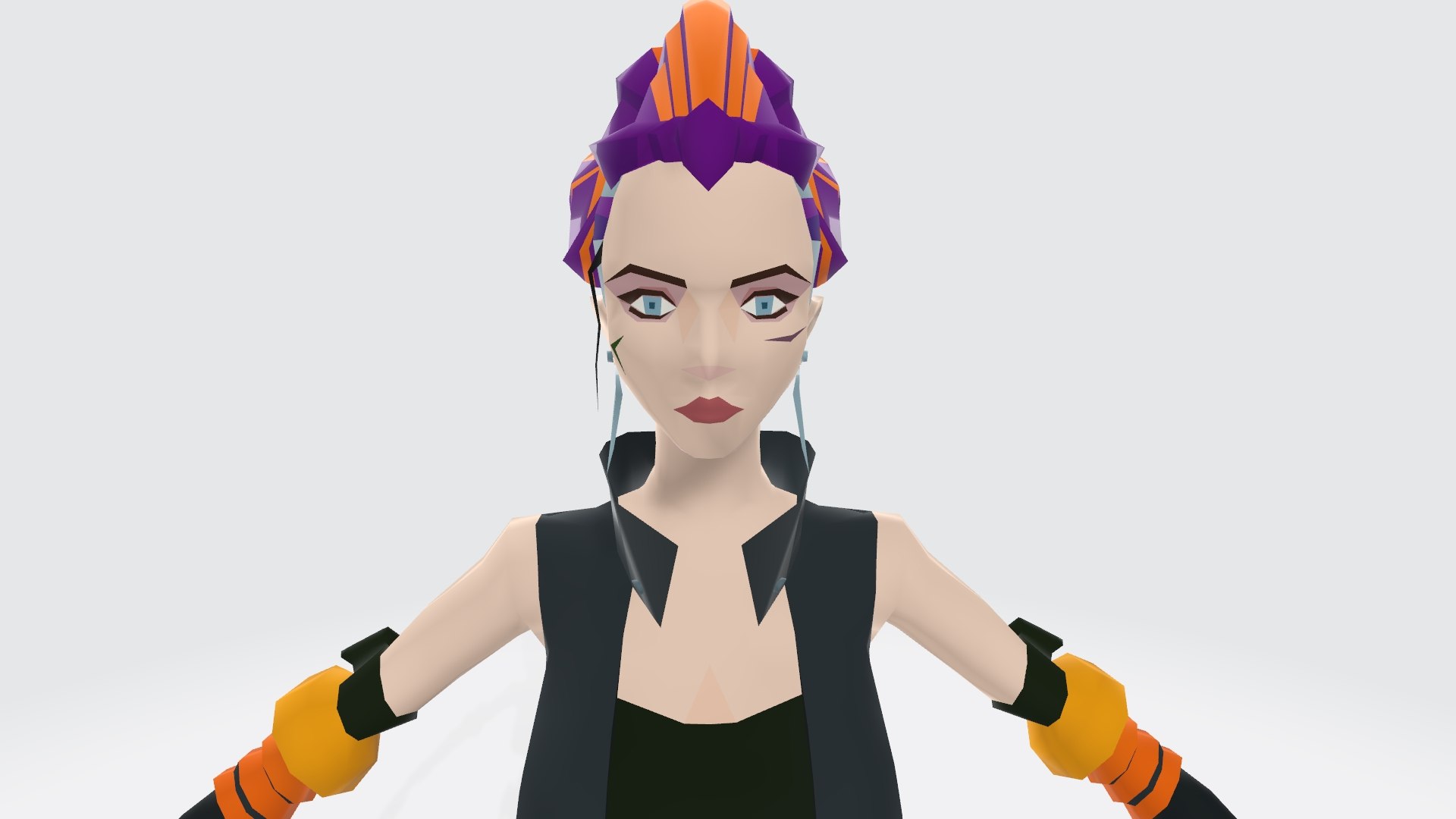 3D Midpoly Cyberpunk Female Character - TurboSquid 2104387