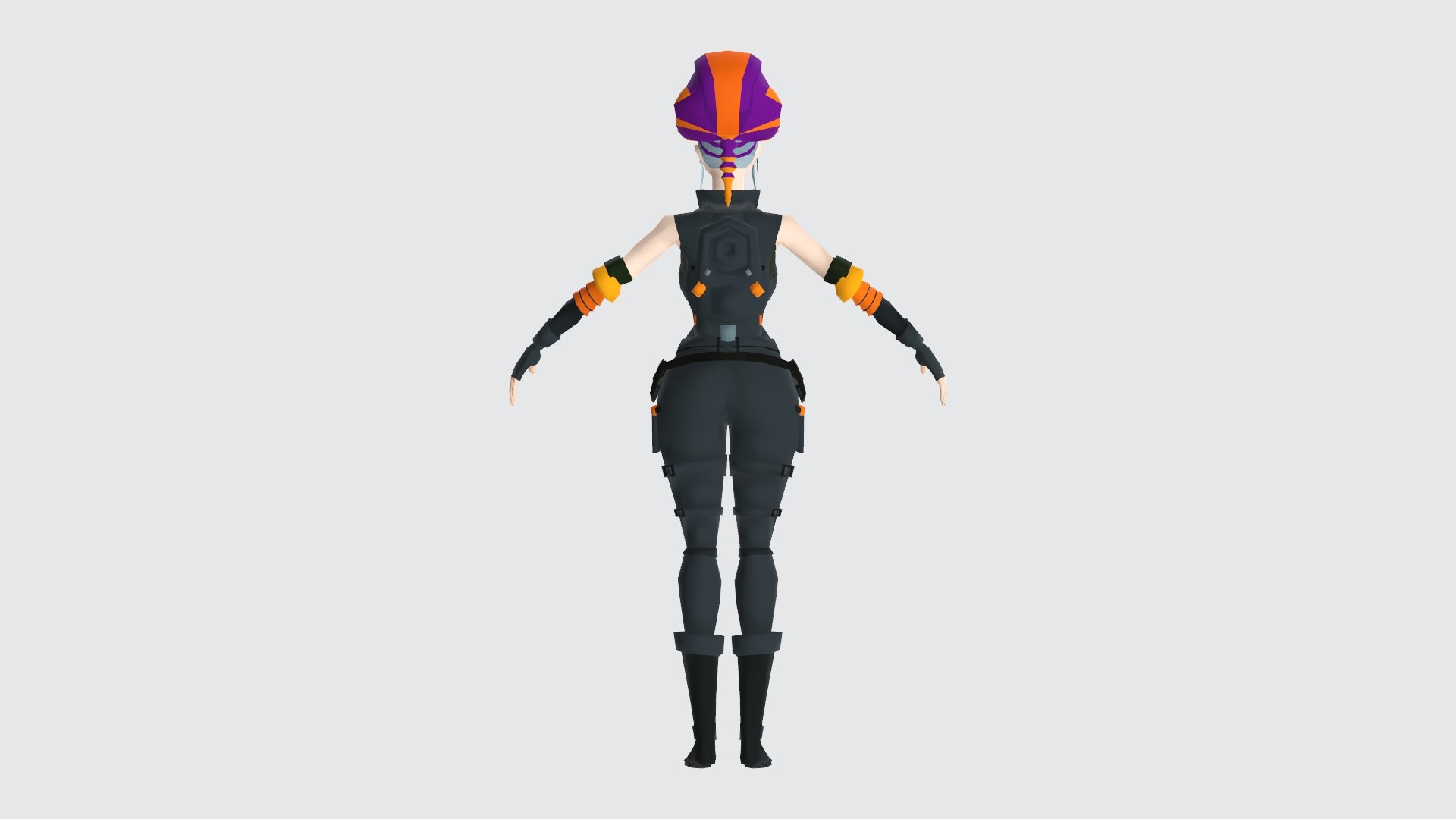 3D Midpoly Cyberpunk Female Character - TurboSquid 2104387