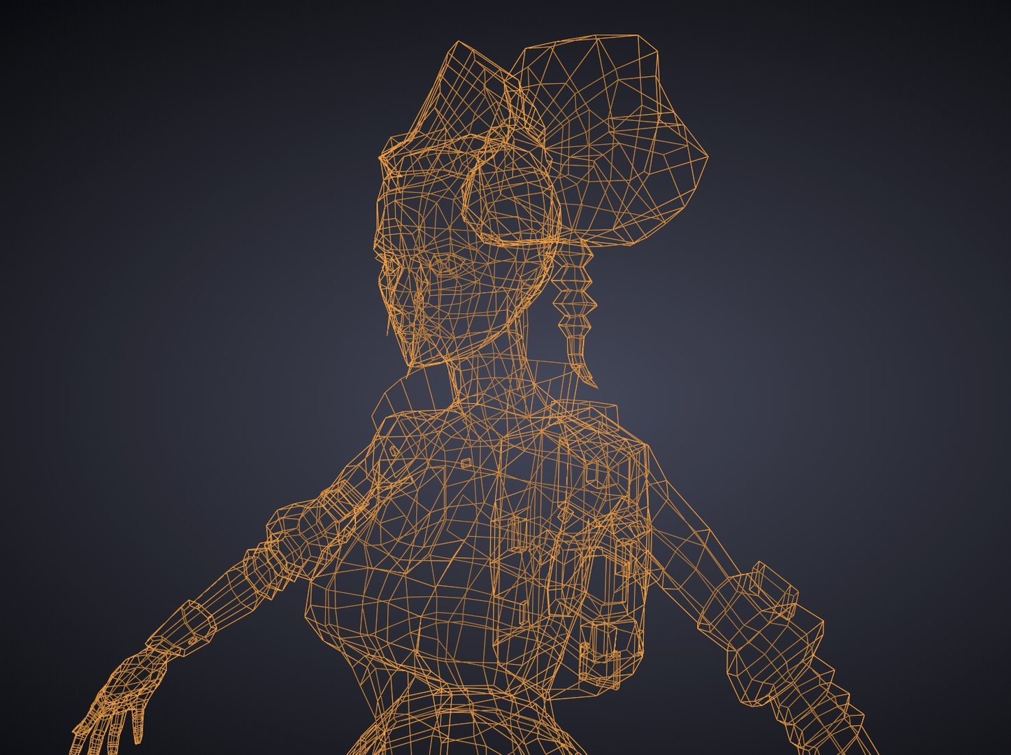 3D Midpoly Cyberpunk Female Character - TurboSquid 2104387