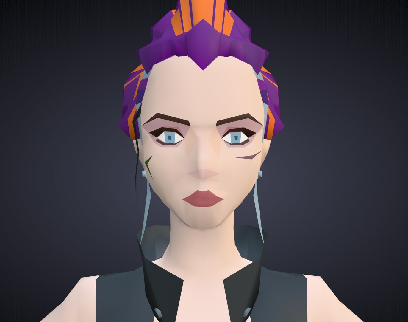 3D Midpoly Cyberpunk Female Character - TurboSquid 2104387