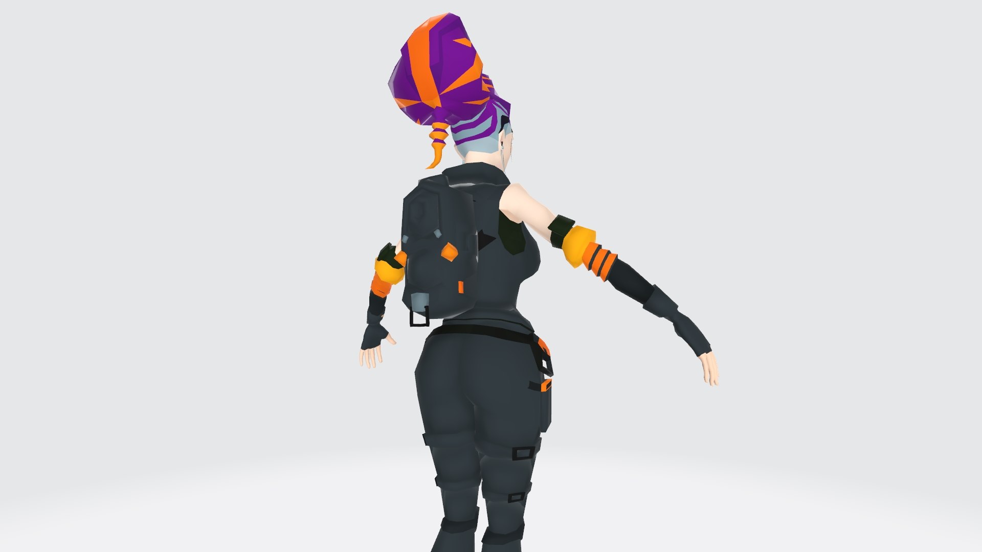 3D Midpoly Cyberpunk Female Character - TurboSquid 2104387