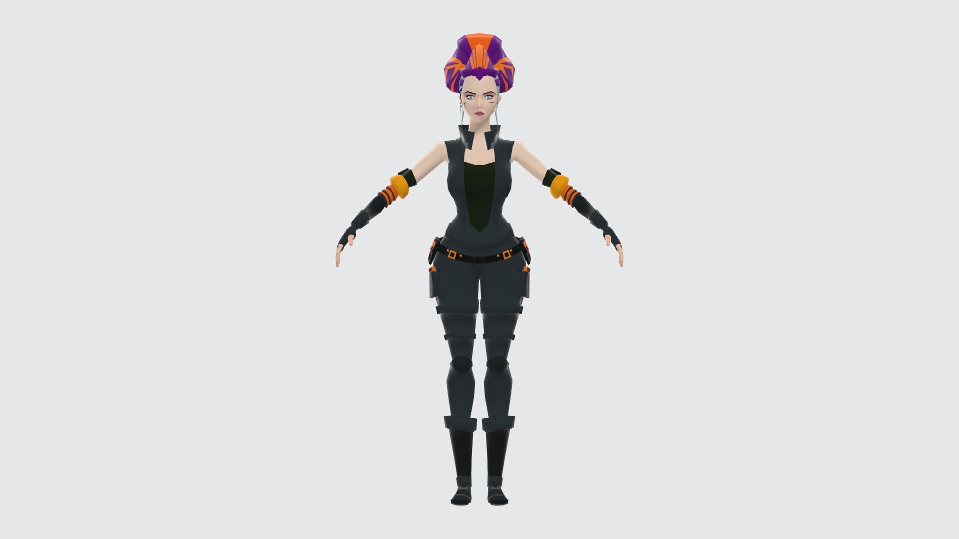 3D Midpoly Cyberpunk Female Character - TurboSquid 2104387