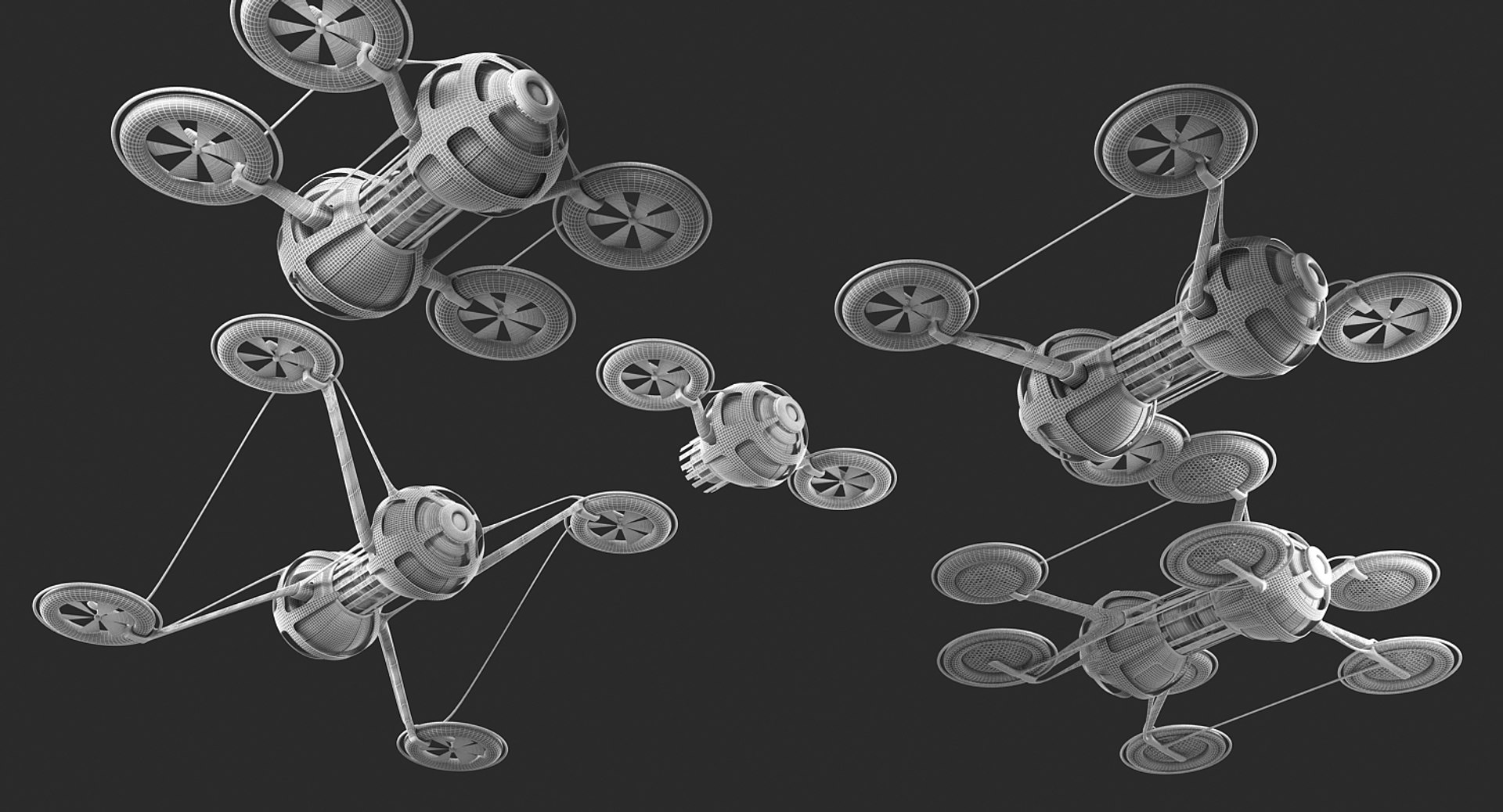 Fleet Drones 3D Model - TurboSquid 1281416