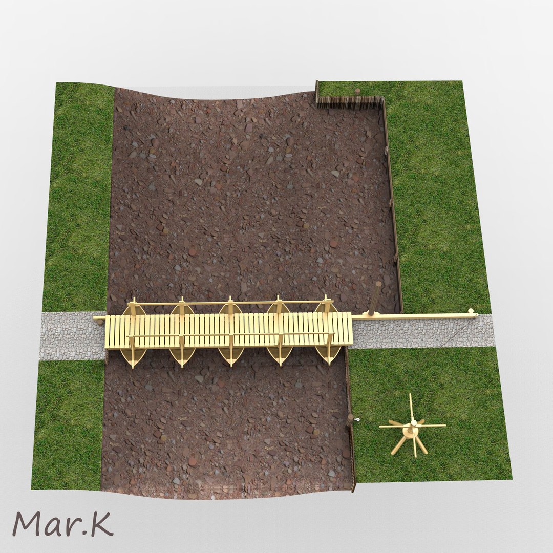 3d model pontoon bridge