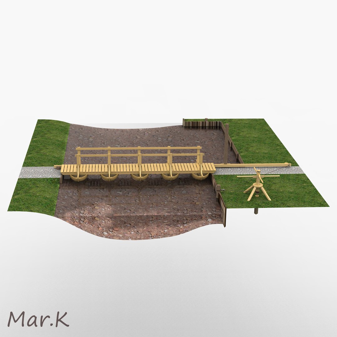 3d model pontoon bridge