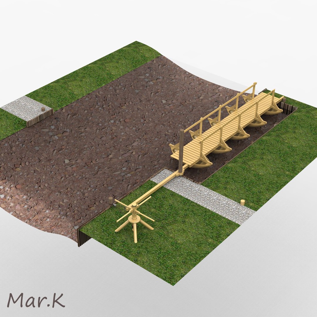 3d model pontoon bridge