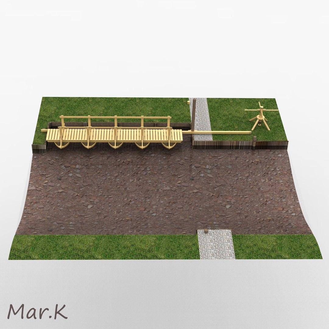 3d model pontoon bridge