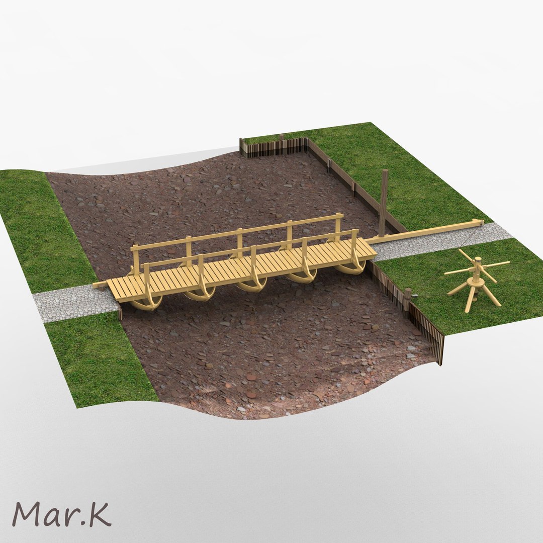 3d model pontoon bridge