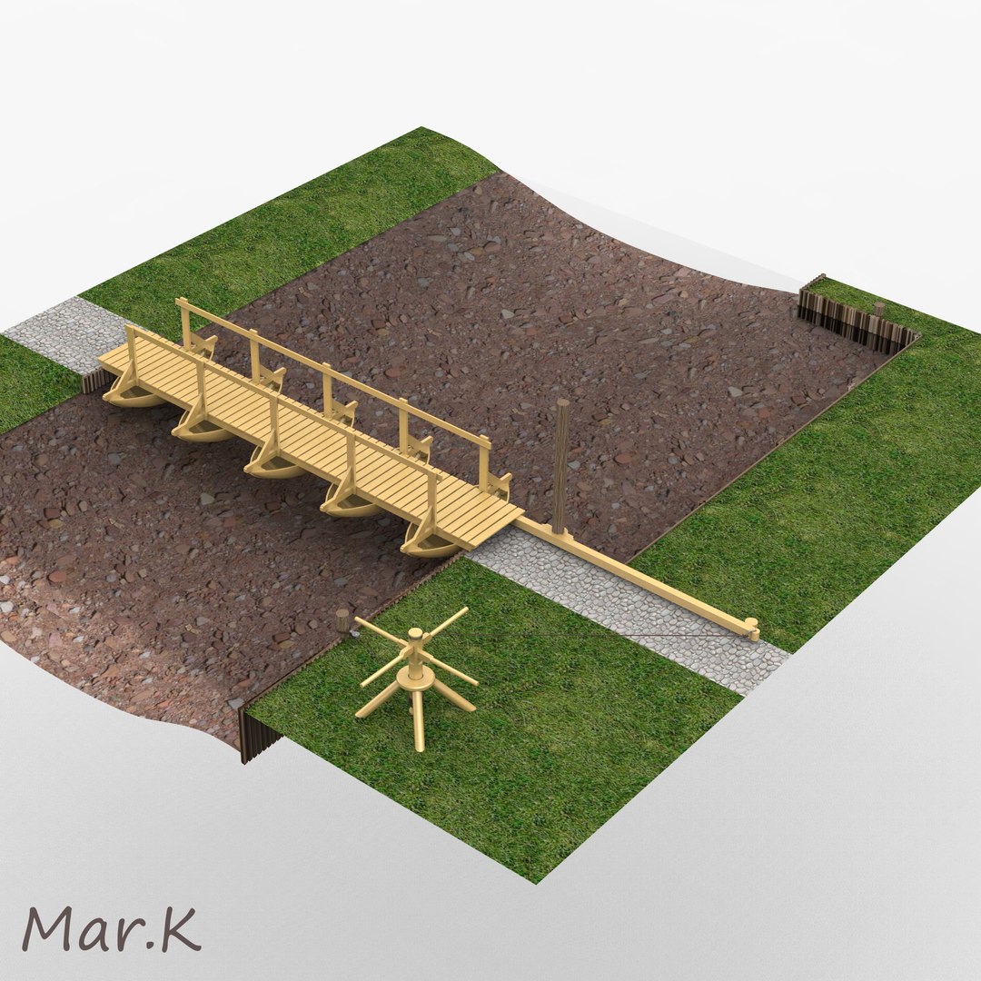 3d model pontoon bridge