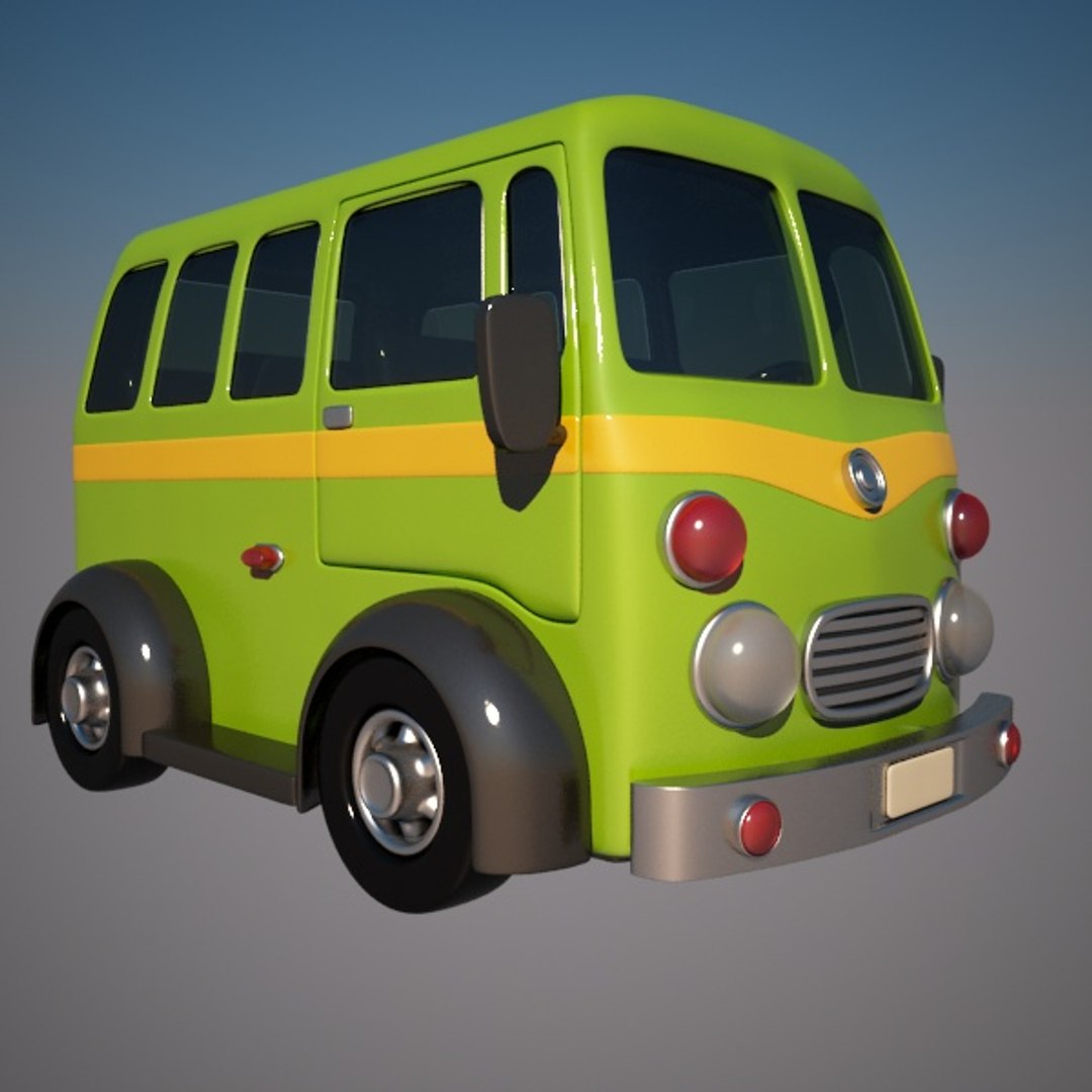 Cartoon Minibus Bus 3d Max