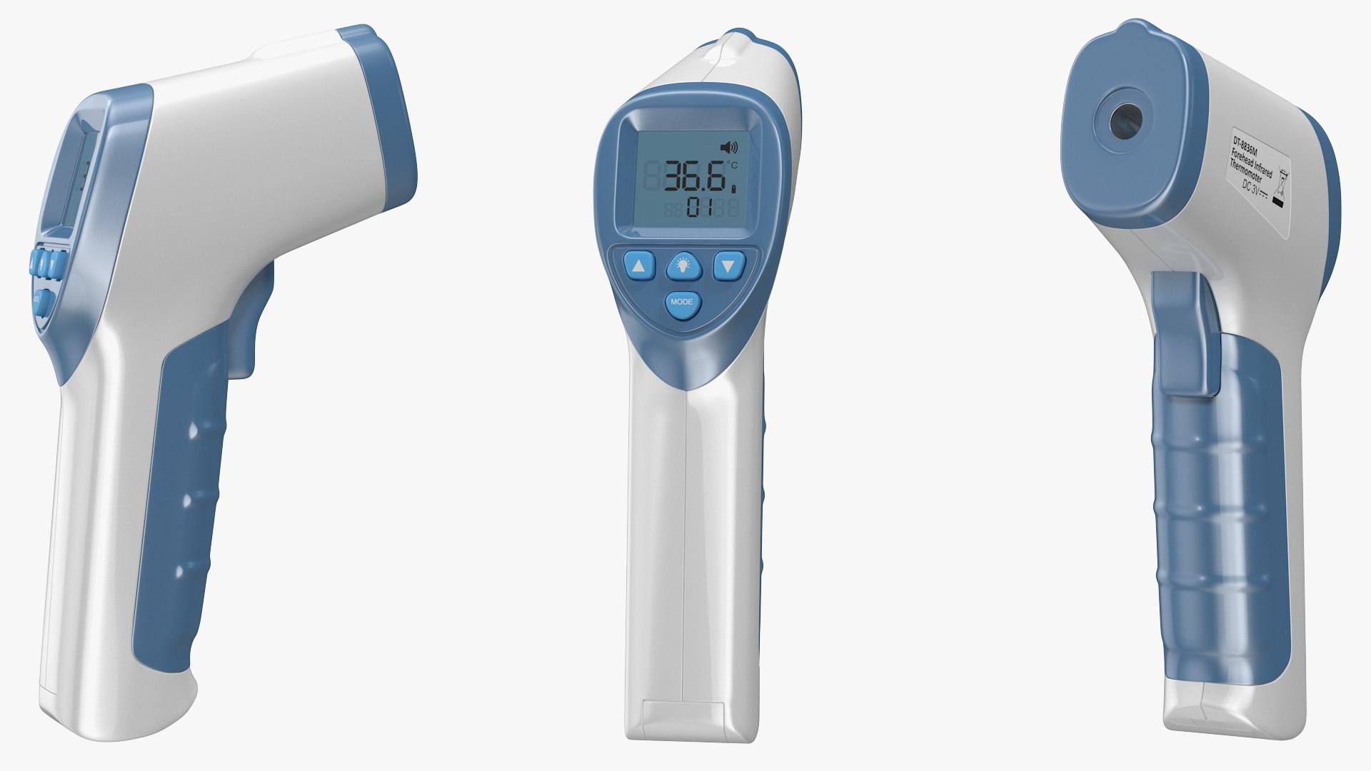 3D Infrared Forehead Thermometer Gun Model - TurboSquid 1567856