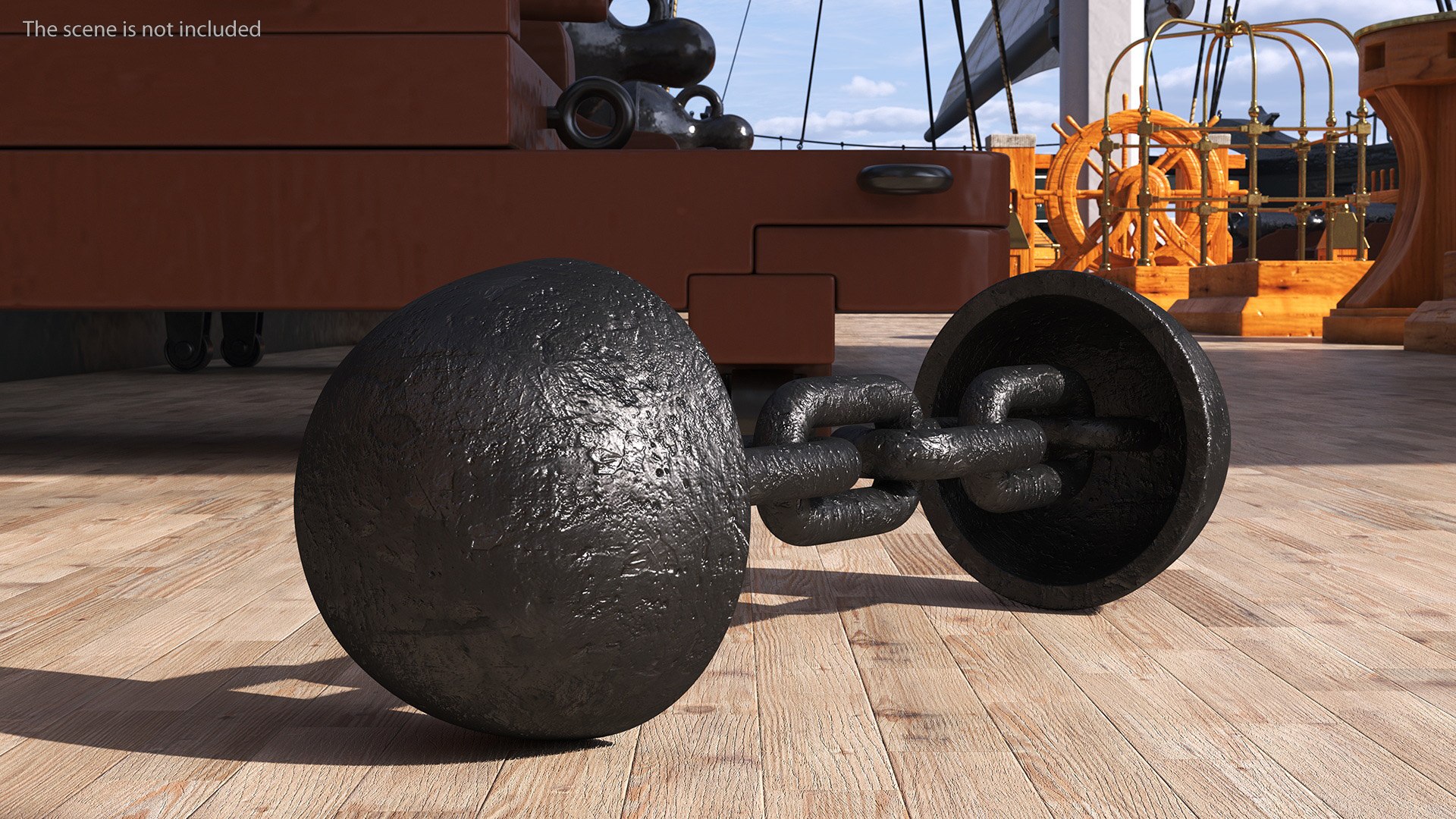 French Chain Shot Cannon Projectile 3D - TurboSquid 2181318